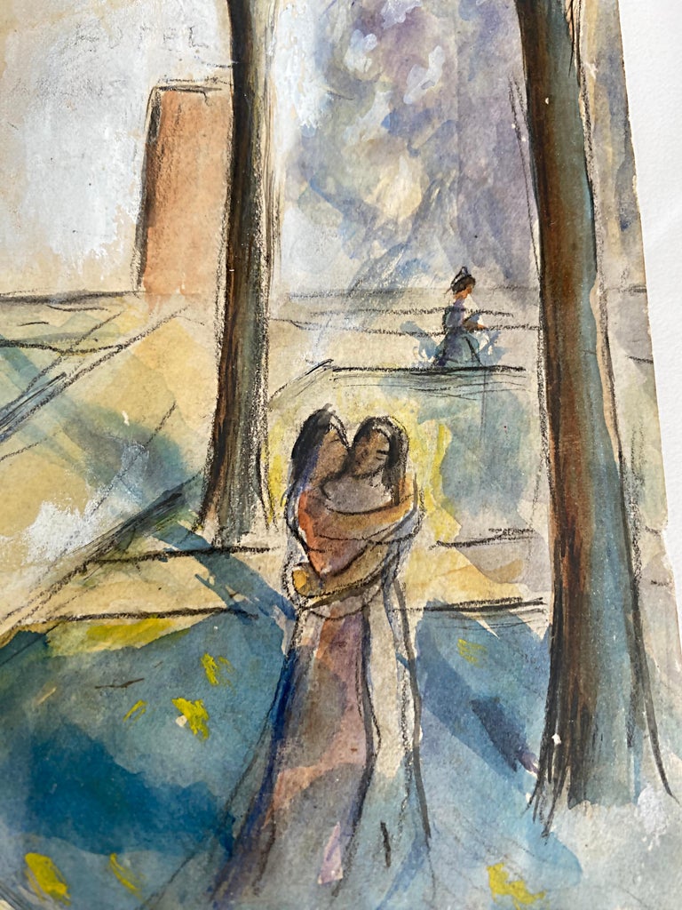 Midcentury Victor Manuel Cuban Abstract Watercolor Painting on Paper ...