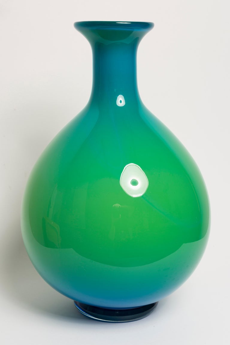 Mid Century Vintage Blue and Green Big Vase, 20th Century, Europe ...