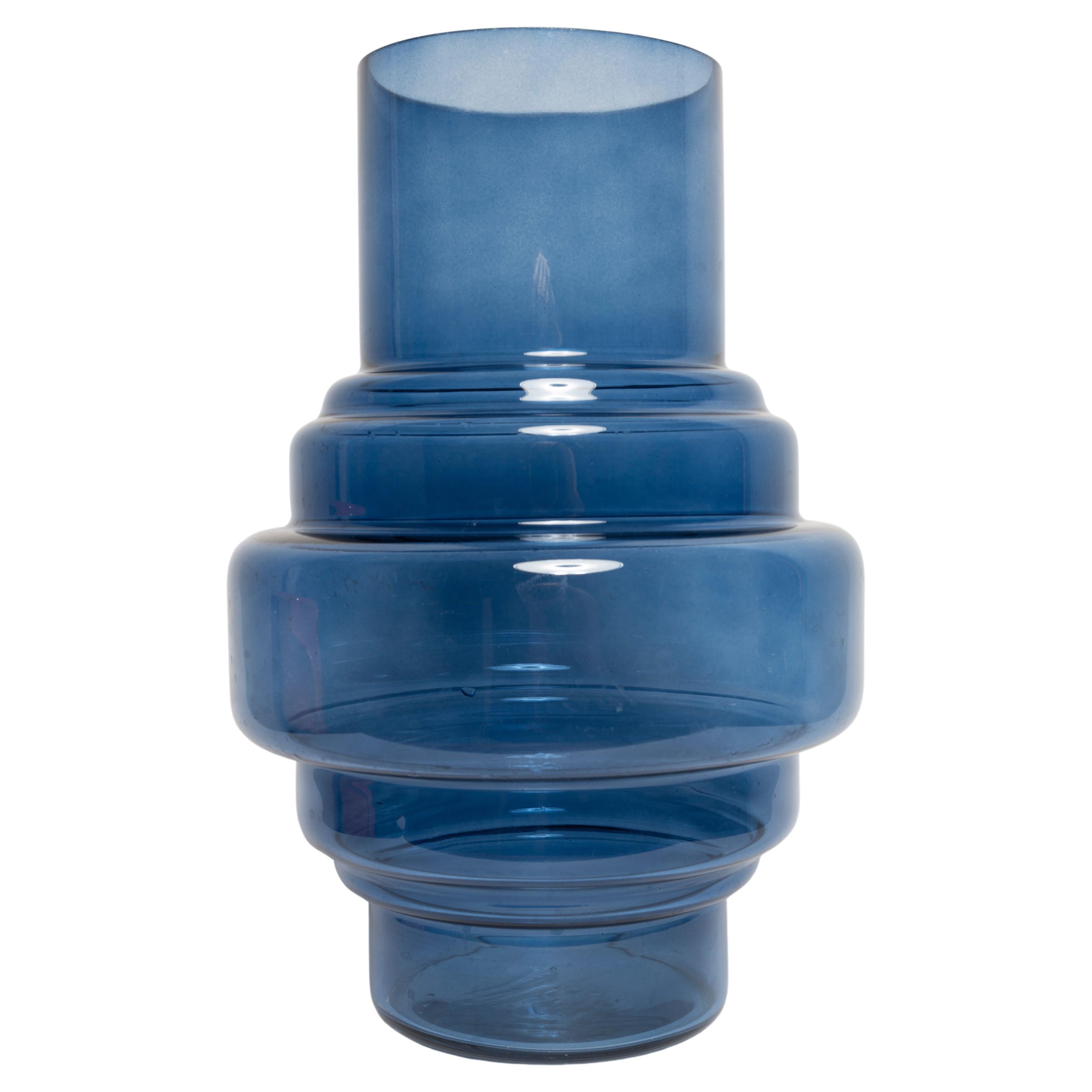 Large Blue Ceramic Vase, Signed, 1970s For Sale at 1stDibs