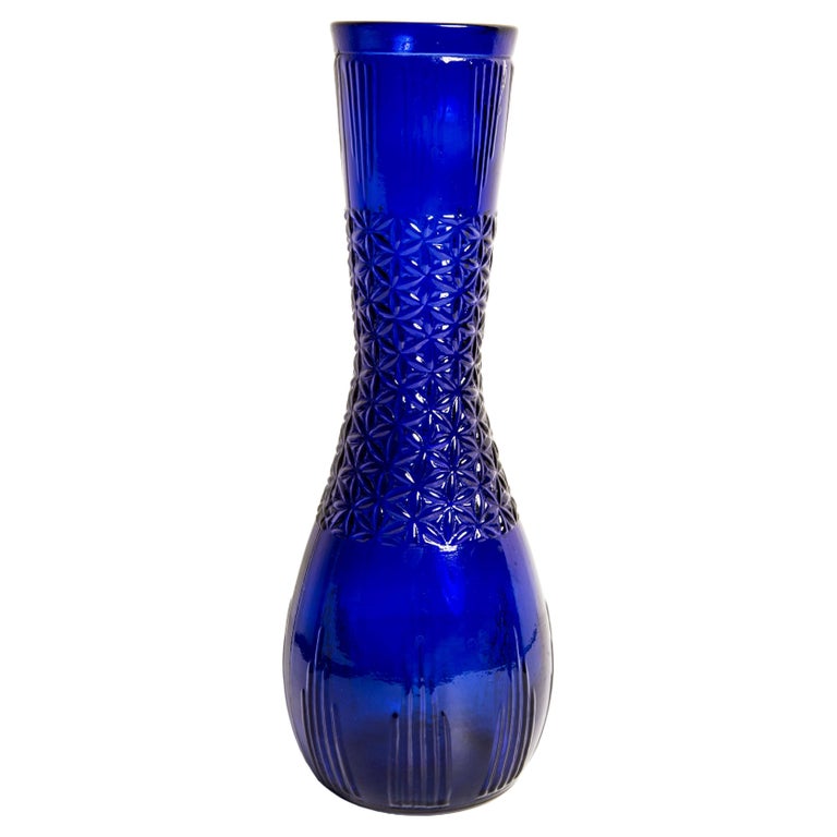 Mid Century Vintage Blue Medium Glass Vase Europe 1960s For Sale At