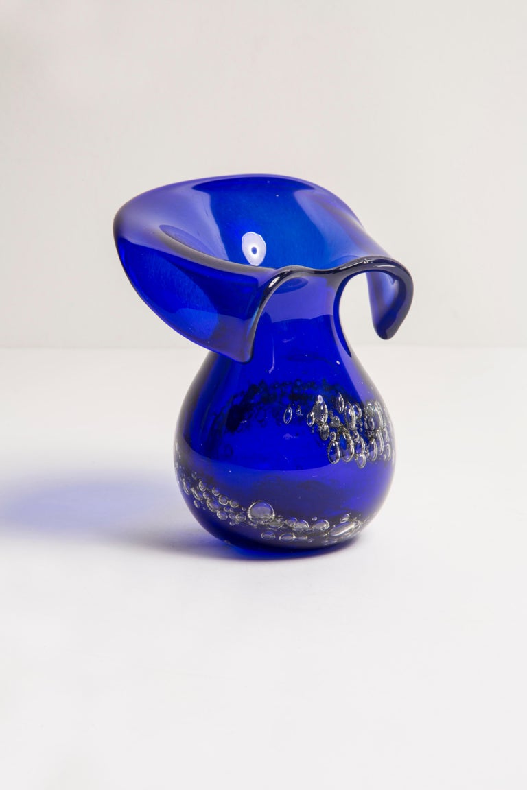 Midcentury Vintage Dark Blue Mini Glass Vase, Europe, 1960s For Sale at ...