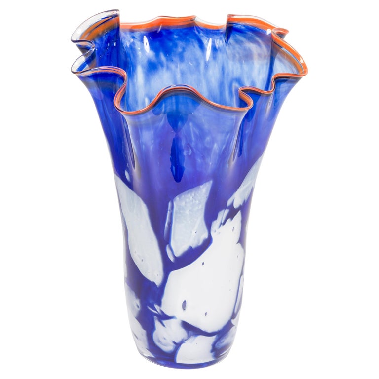 Mid Century Vintage Dark Blue Vase, Italy, 1960s For Sale at 1stDibs