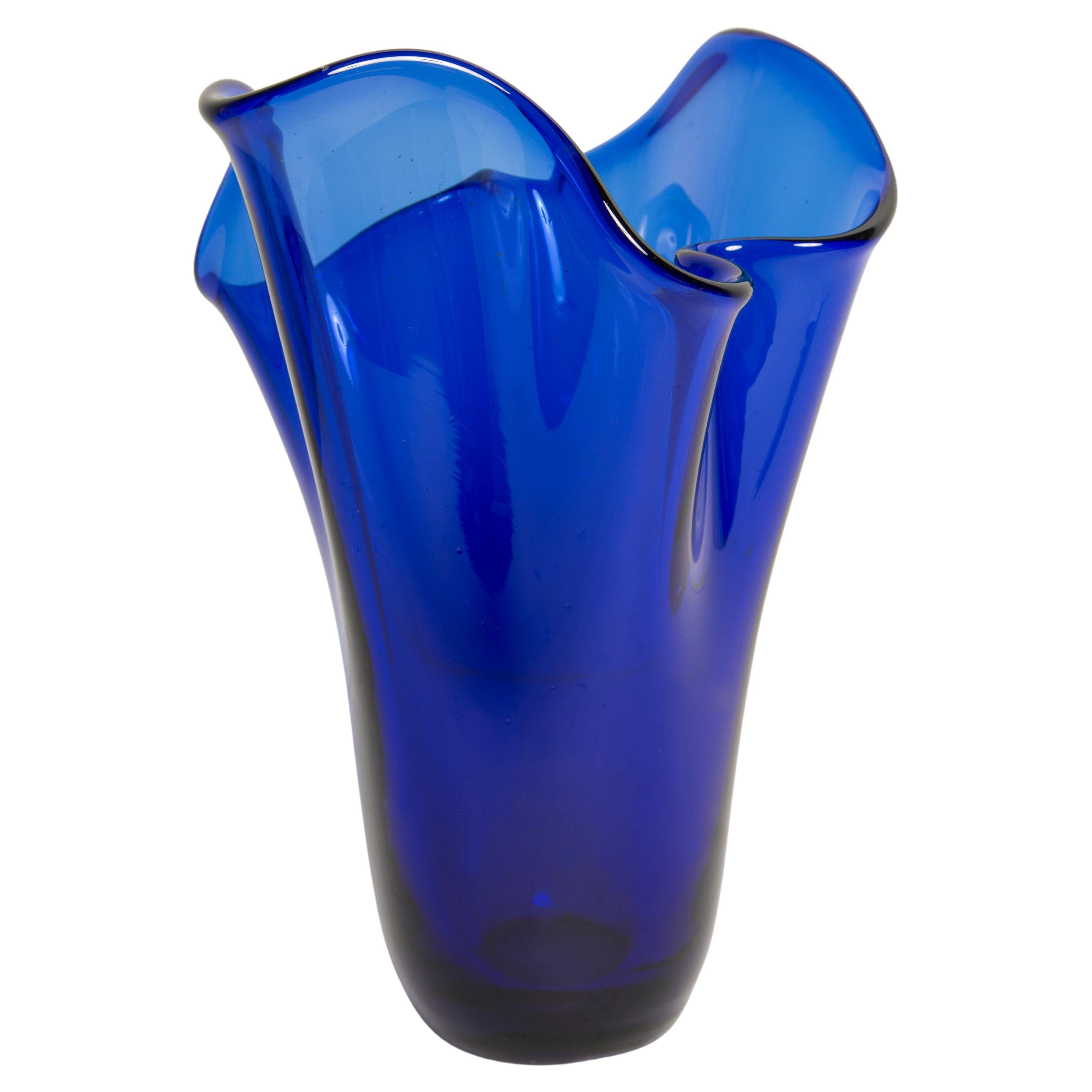 Dark Blue Vessel Signed "Smith", USA, 1960 For Sale at 1stDibs