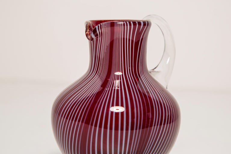 Midcentury Vintage Dark Red Small Vase, Europe, 1960s For Sale at 1stDibs