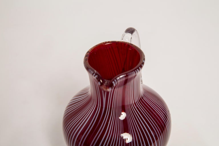 Midcentury Vintage Dark Red Small Vase, Europe, 1960s For Sale at 1stDibs