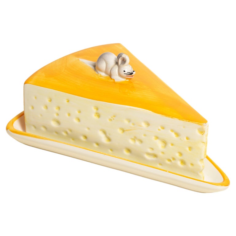 Midcentury Vintage Decorative Porcelain Cheese Plate with Mouse, Italy ...