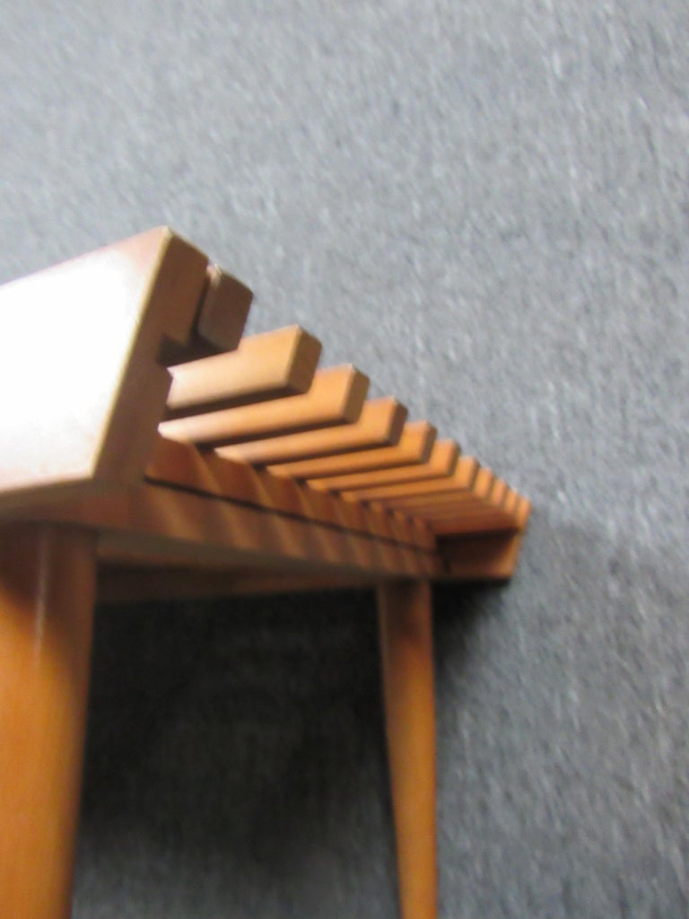 Midcentury Vintage Extending Slat Bench For Sale at 1stDibs
