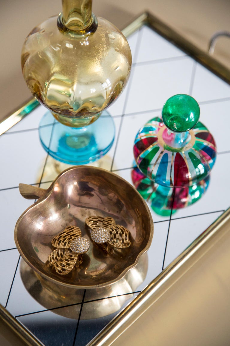 Midcentury Vintage Gold Apple Decorative Metal Plate, Italy, 1960s For ...