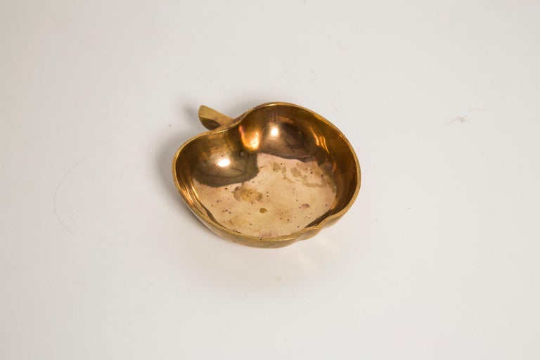 Midcentury Vintage Gold Apple Decorative Metal Plate, Italy, 1960s For ...