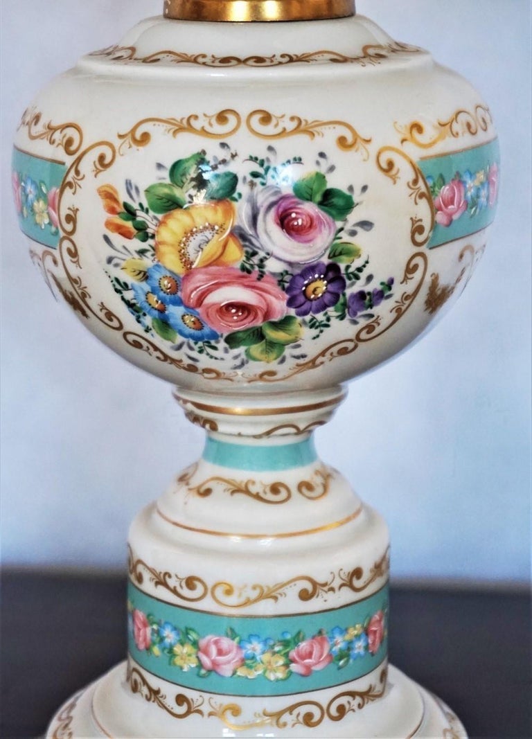 Art Deco Hand Painted Porcelain Table Lamp by Ace Decor De Paris For ...