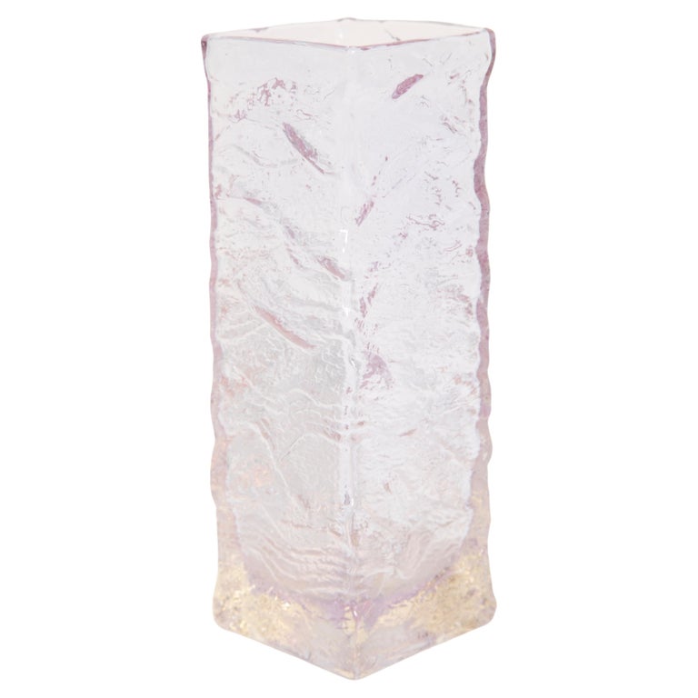 Mid Century Vintage Ice Transparent Vase, Italy, 1960s For Sale at 1stDibs