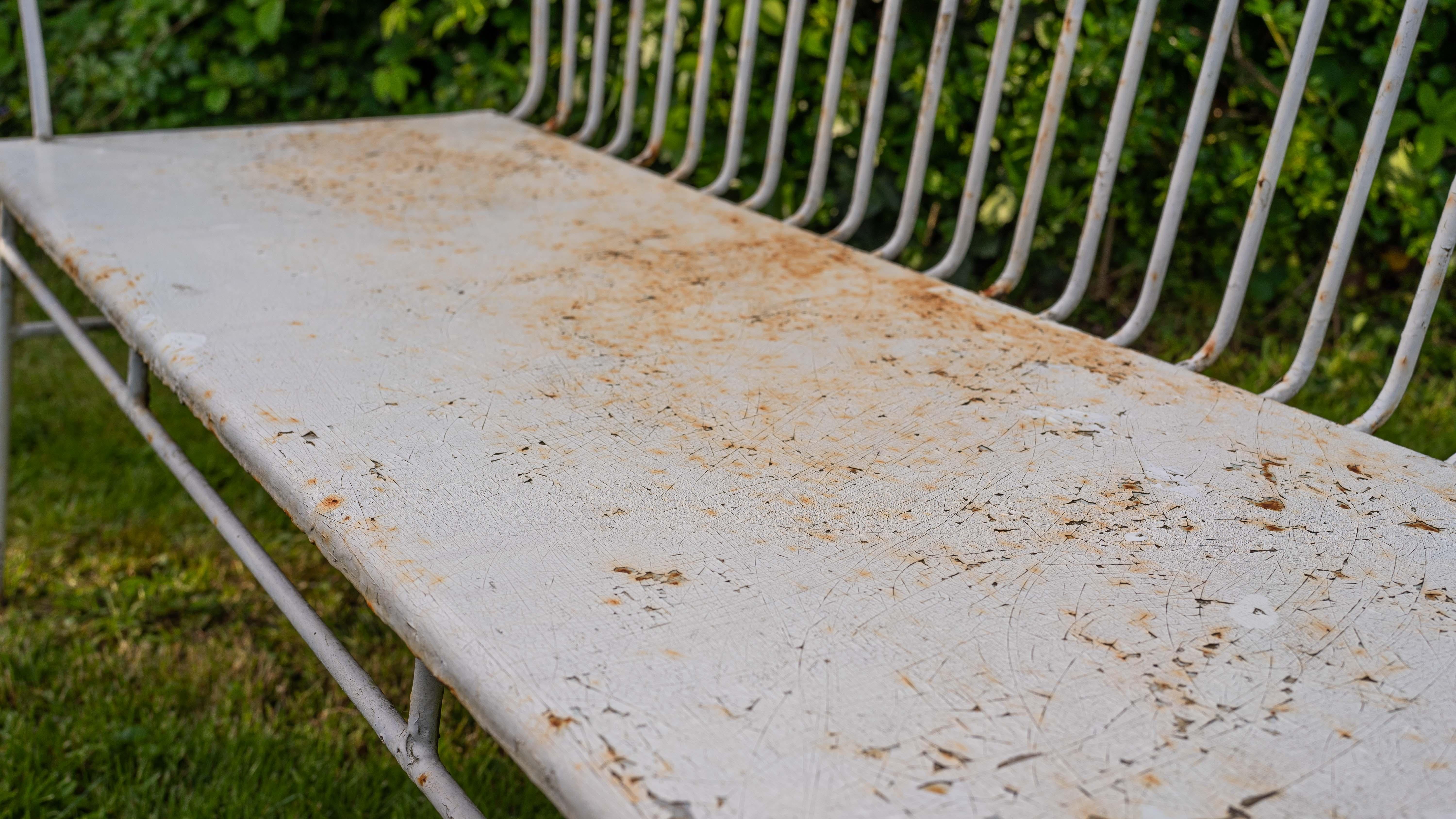 Mid Century Vintage Iron Garden Bench, 50s For Sale at 1stDibs