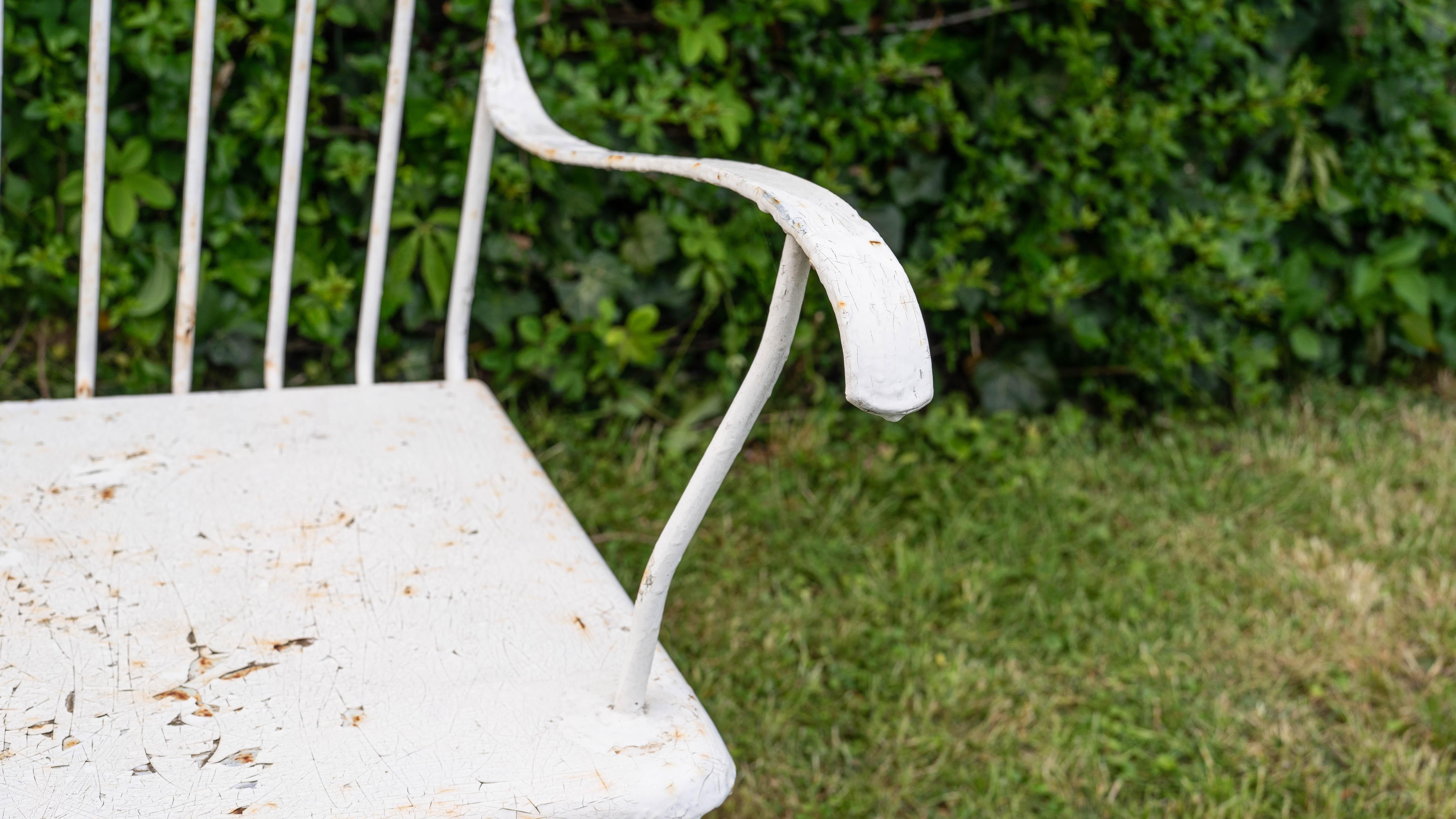 Mid Century Vintage Iron Garden Bench, 50s For Sale at 1stDibs
