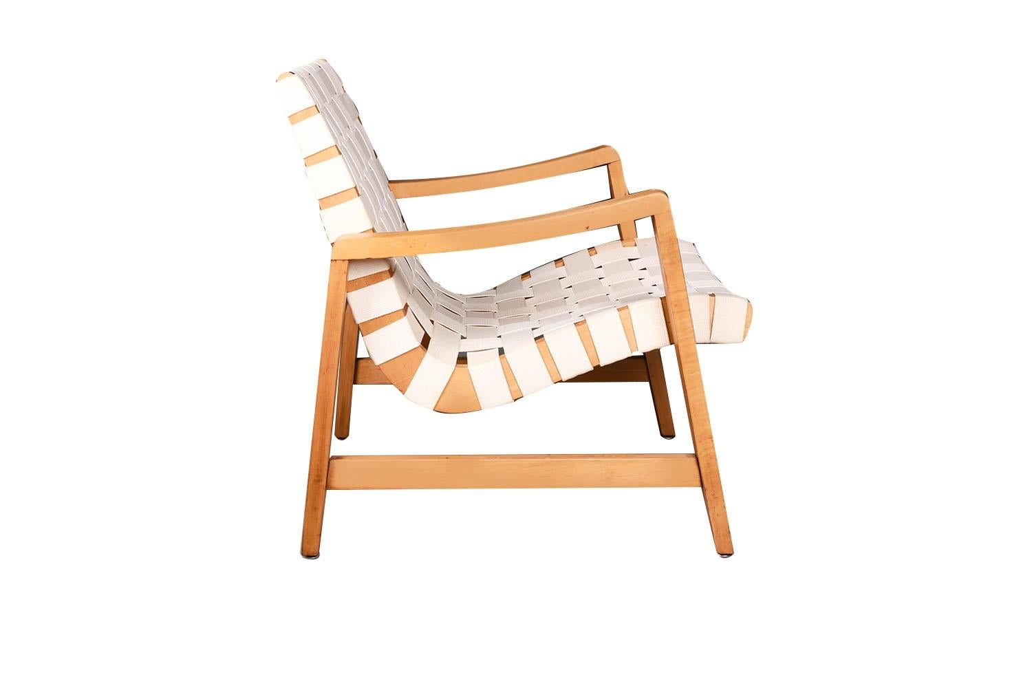 Mid-Century Vintage Jens Risom Knoll Webbed Armchair For Sale at ...