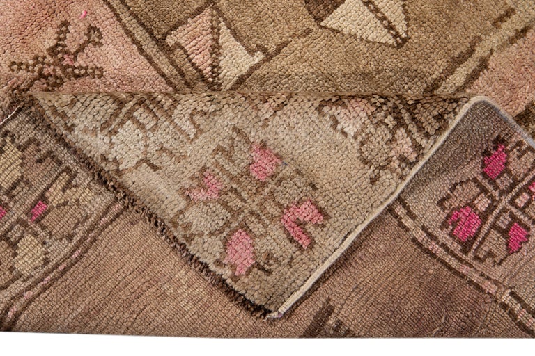 Midcentury Vintage Kars Runner Wool Rug For Sale at 1stDibs