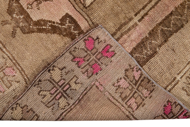 Midcentury Vintage Kars Runner Wool Rug For Sale at 1stDibs