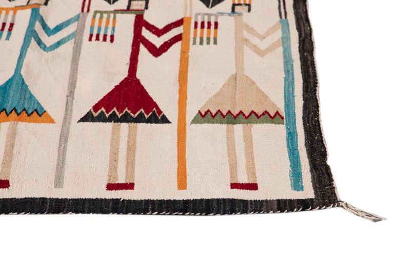 Mid-Century Vintage Native American Yei Pictorial Blanket at 1stDibs