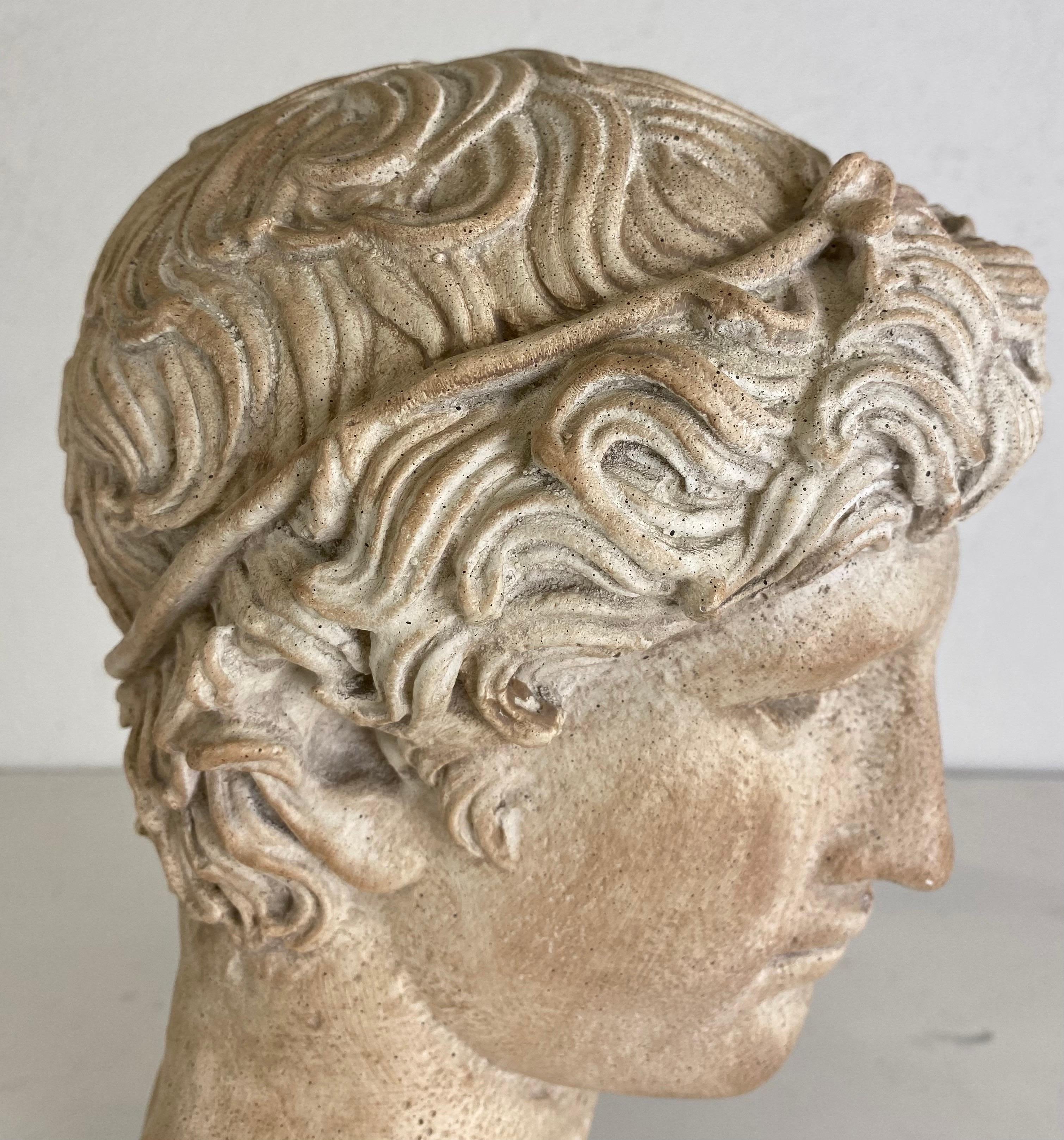 Mid century vintage plaster bust of the athlete by Austin productions ...