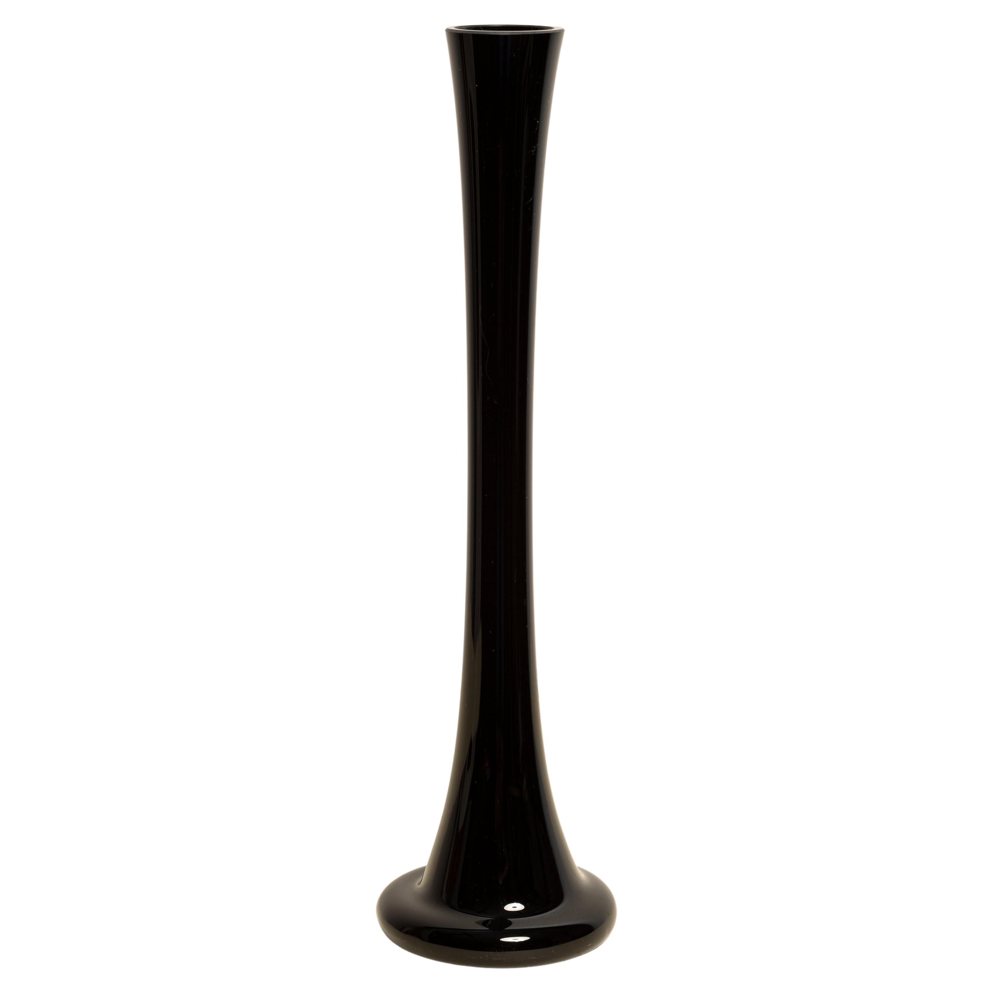 Midcentury Vintage Slim Red Decorative Glass Vase, Europe, 1960s For ...
