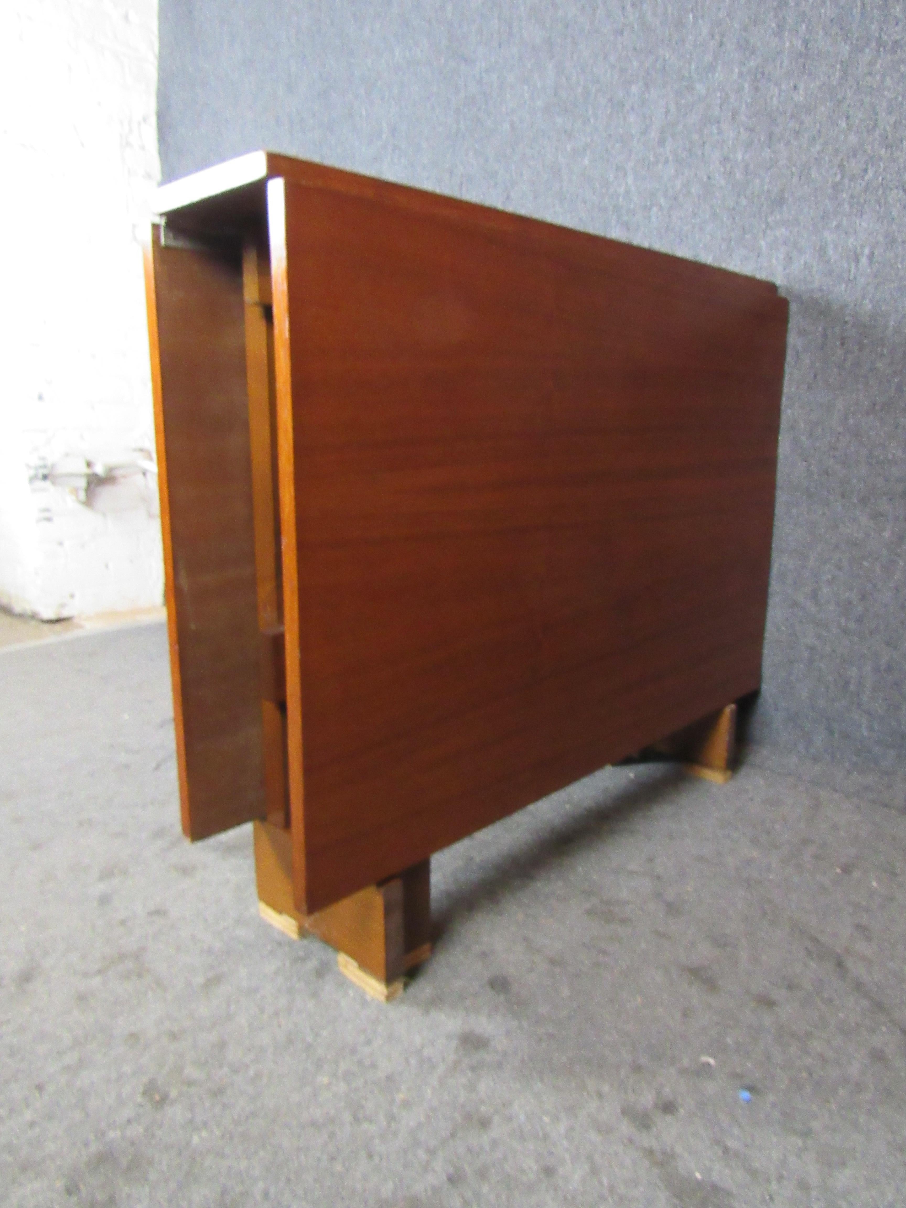 Midcentury Vintage Teak Drop Leaf Table For Sale at 1stDibs