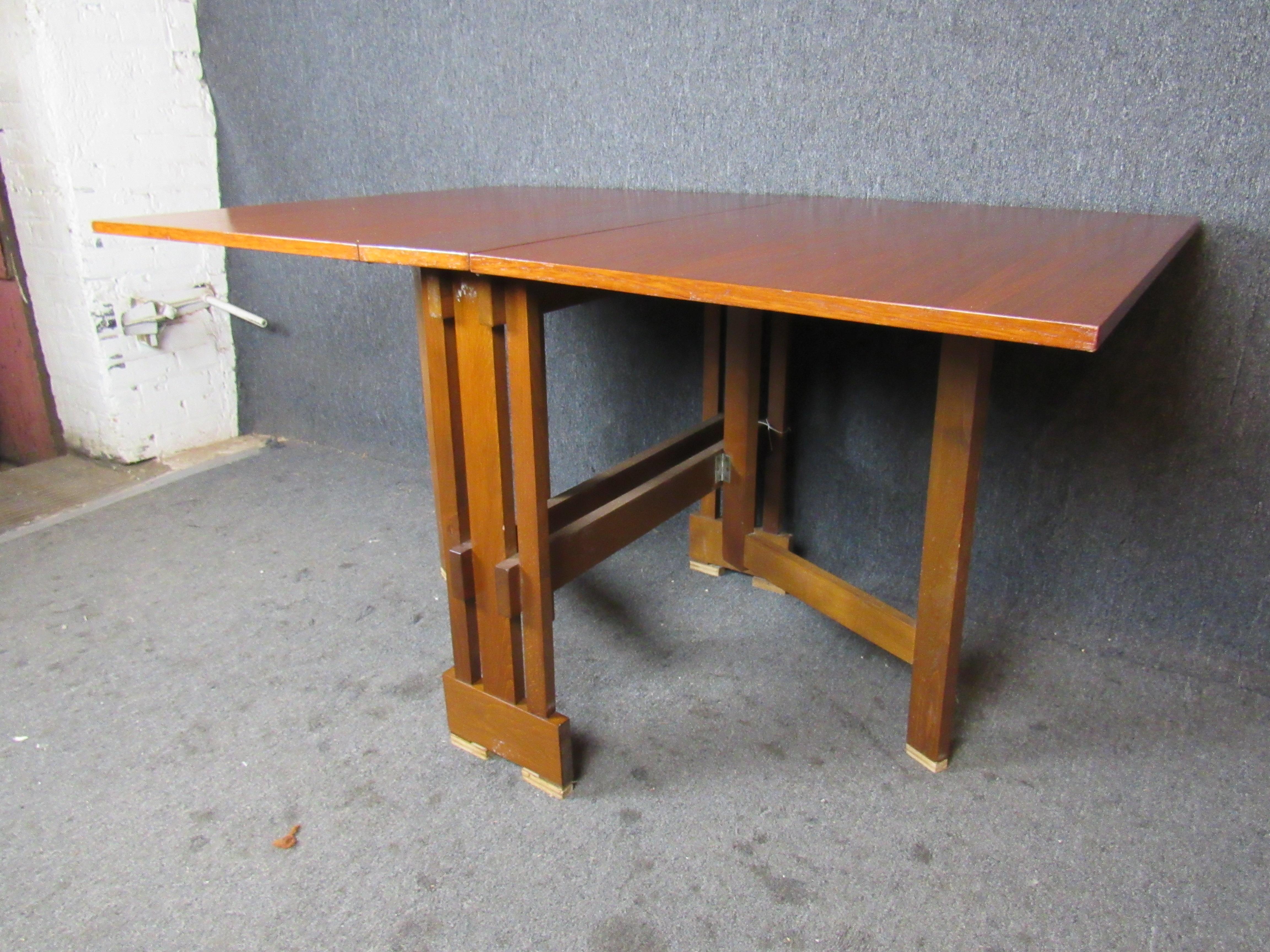 Midcentury Vintage Teak Drop Leaf Table For Sale at 1stDibs