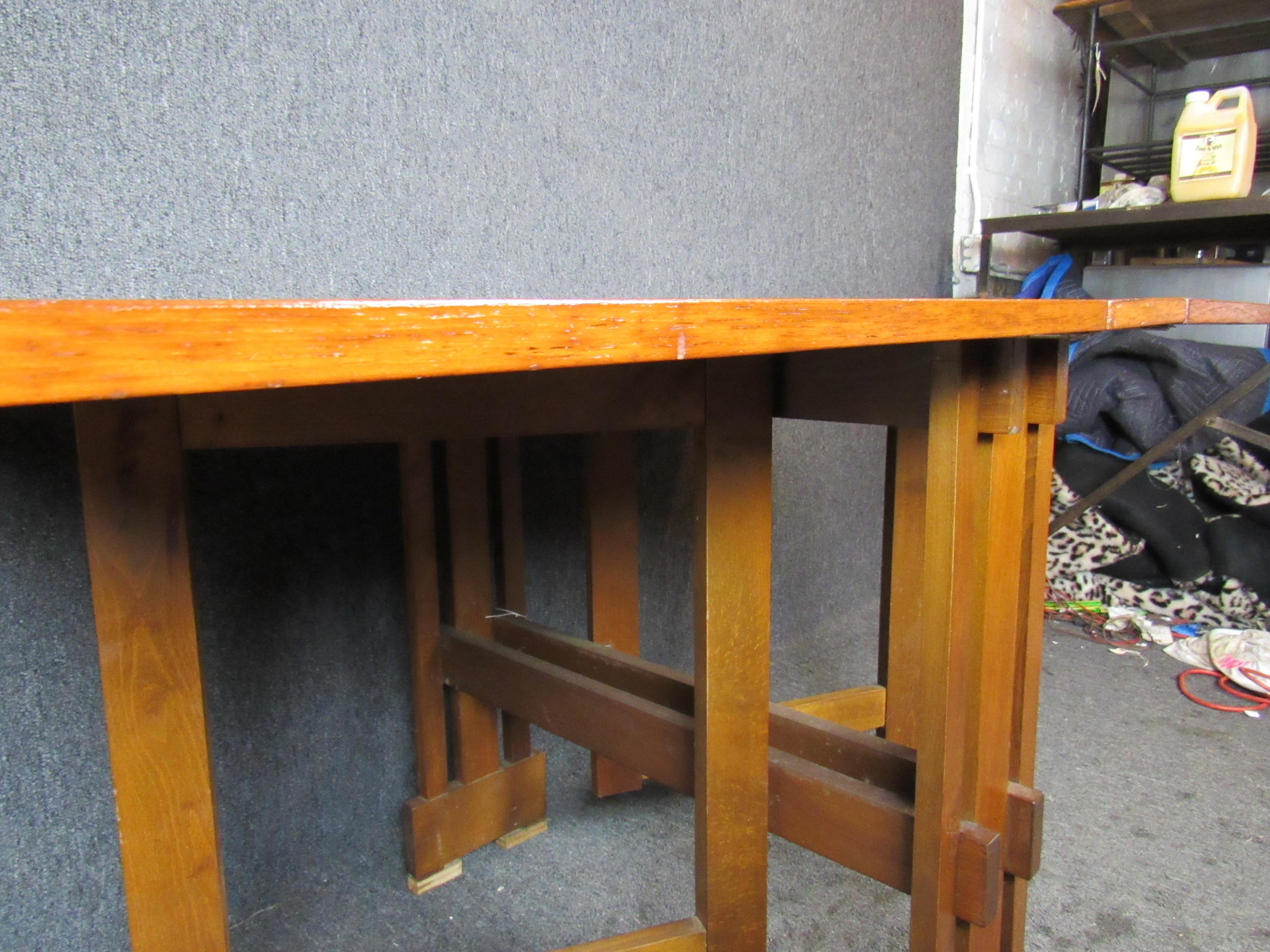 Midcentury Vintage Teak Drop Leaf Table For Sale at 1stDibs
