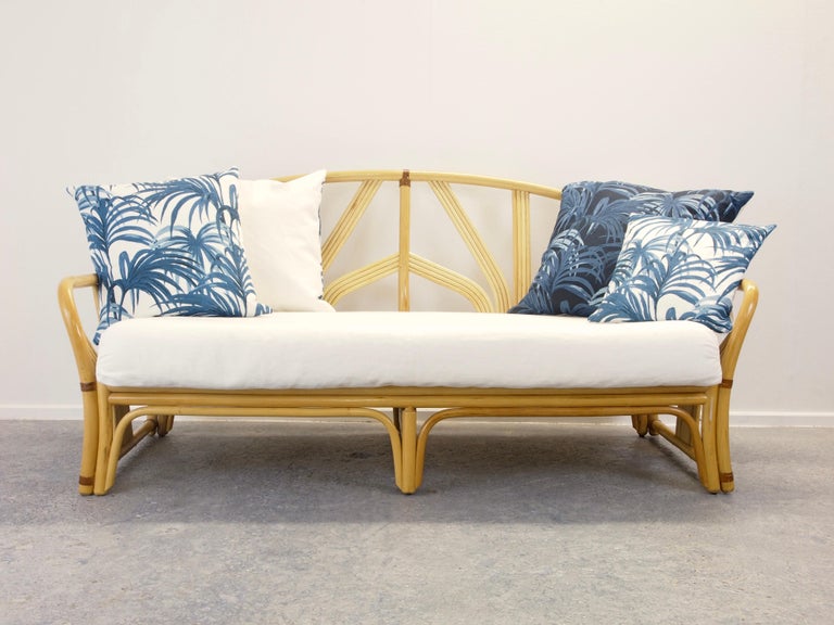 Midcentury Vintage Tiki Boho Style Rattan Daybed/Sofa at 1stDibs ...