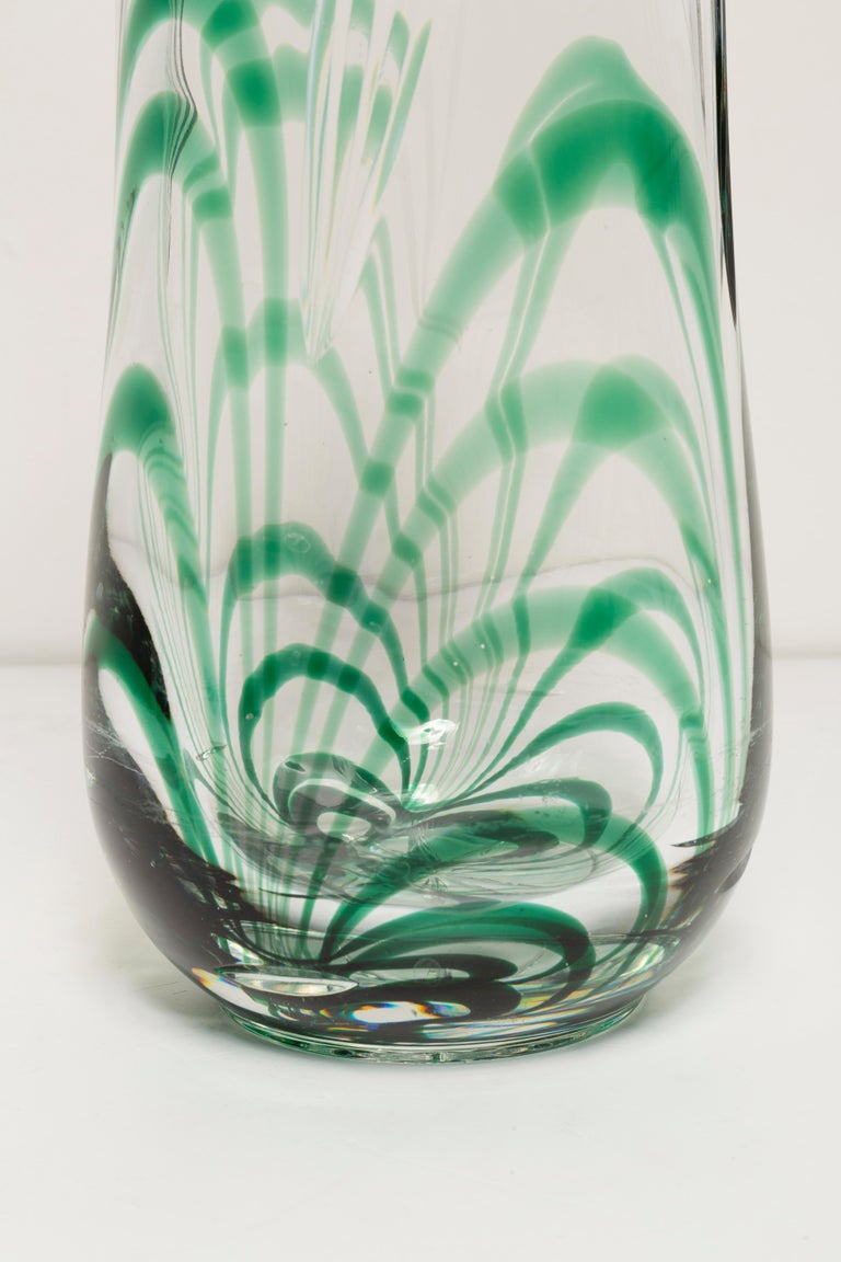 Mid-Century Vintage Transparent and Green Crystal Vase, Italy, 1960s ...