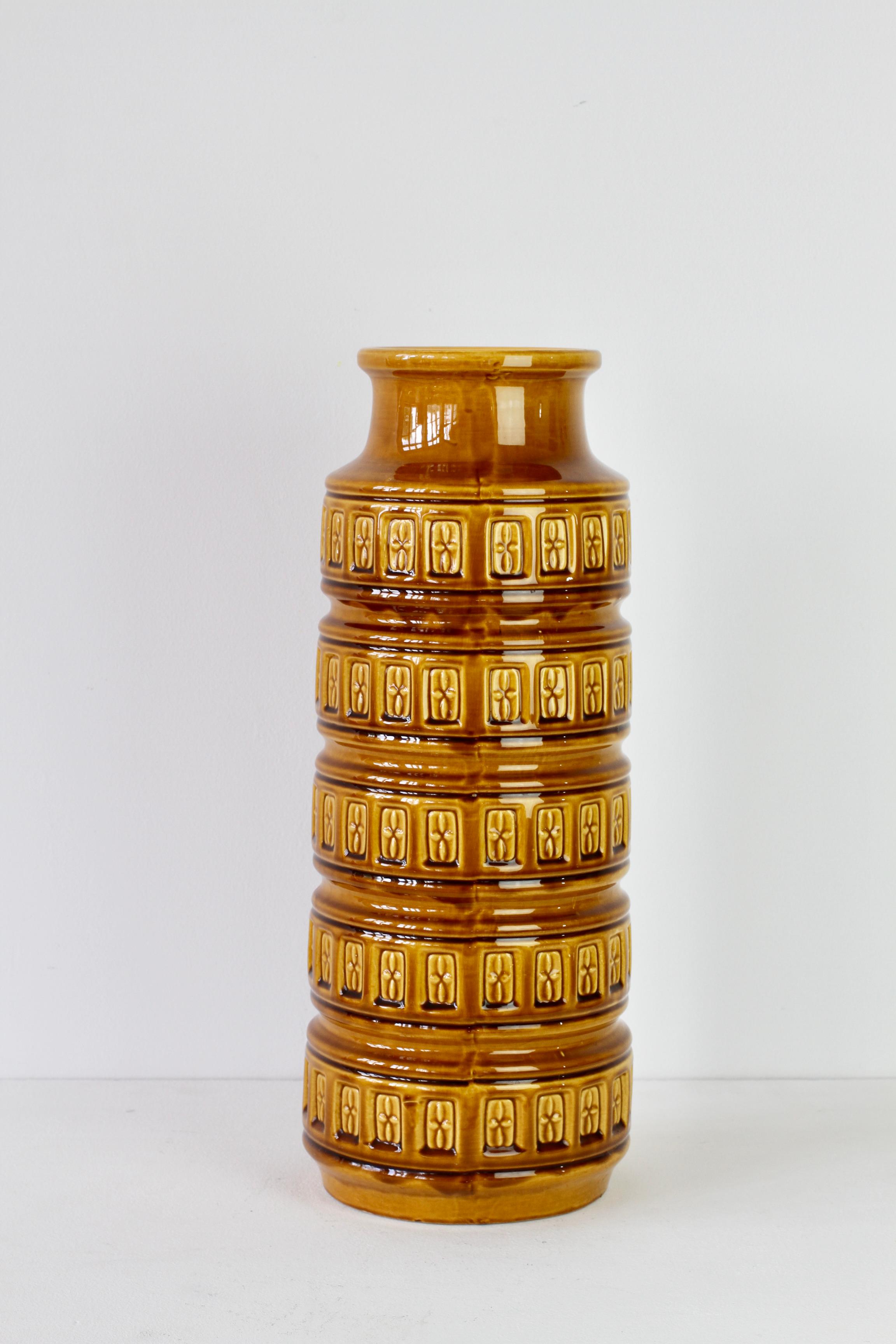 Mid-Century Vintage West German Pottery Amber Vase by Bay Keramik ...