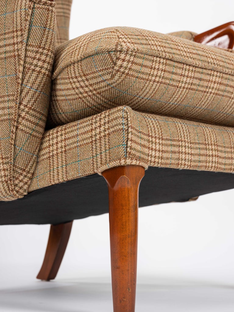 Midcentury Vintage Wingback Chairs Reupholstered In Yorkshire Tweed ...