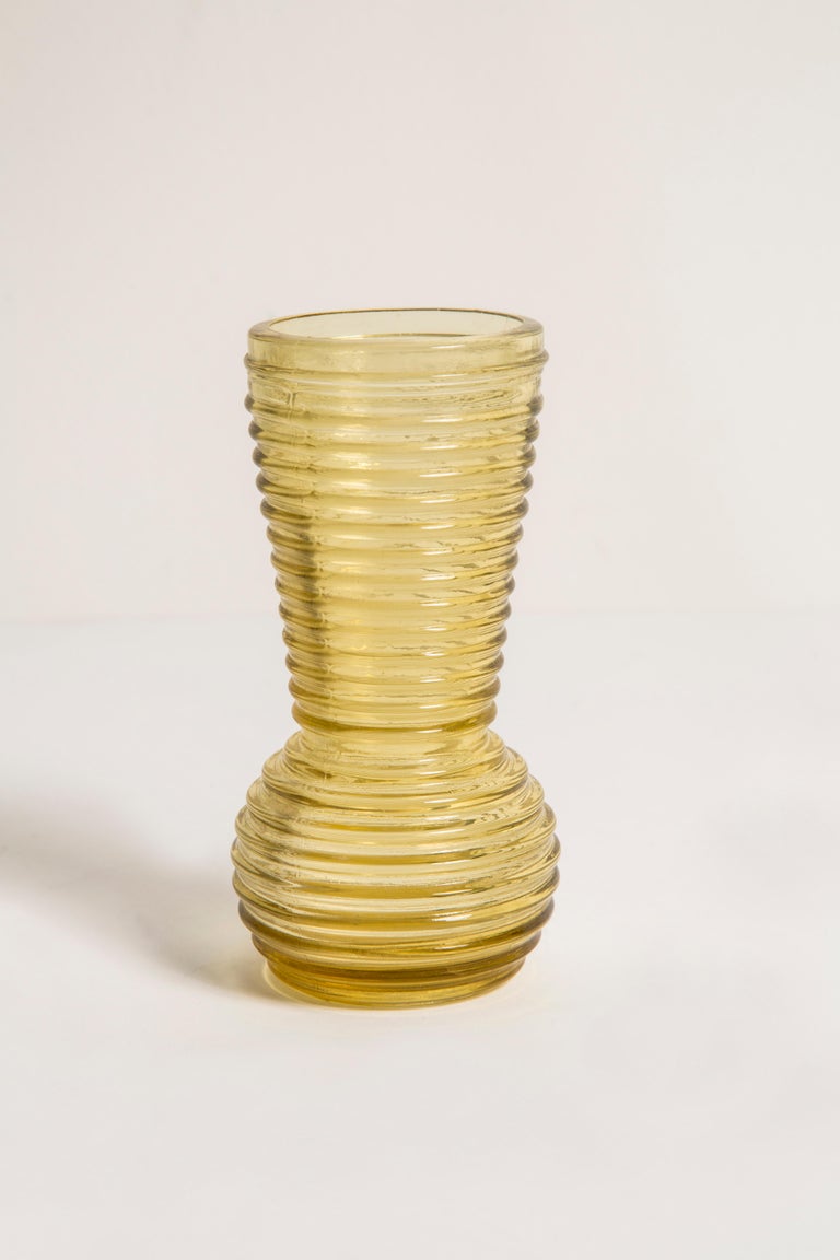 Midcentury Vintage Yellow Small Geometric Vase, Europe, 1960s For Sale ...