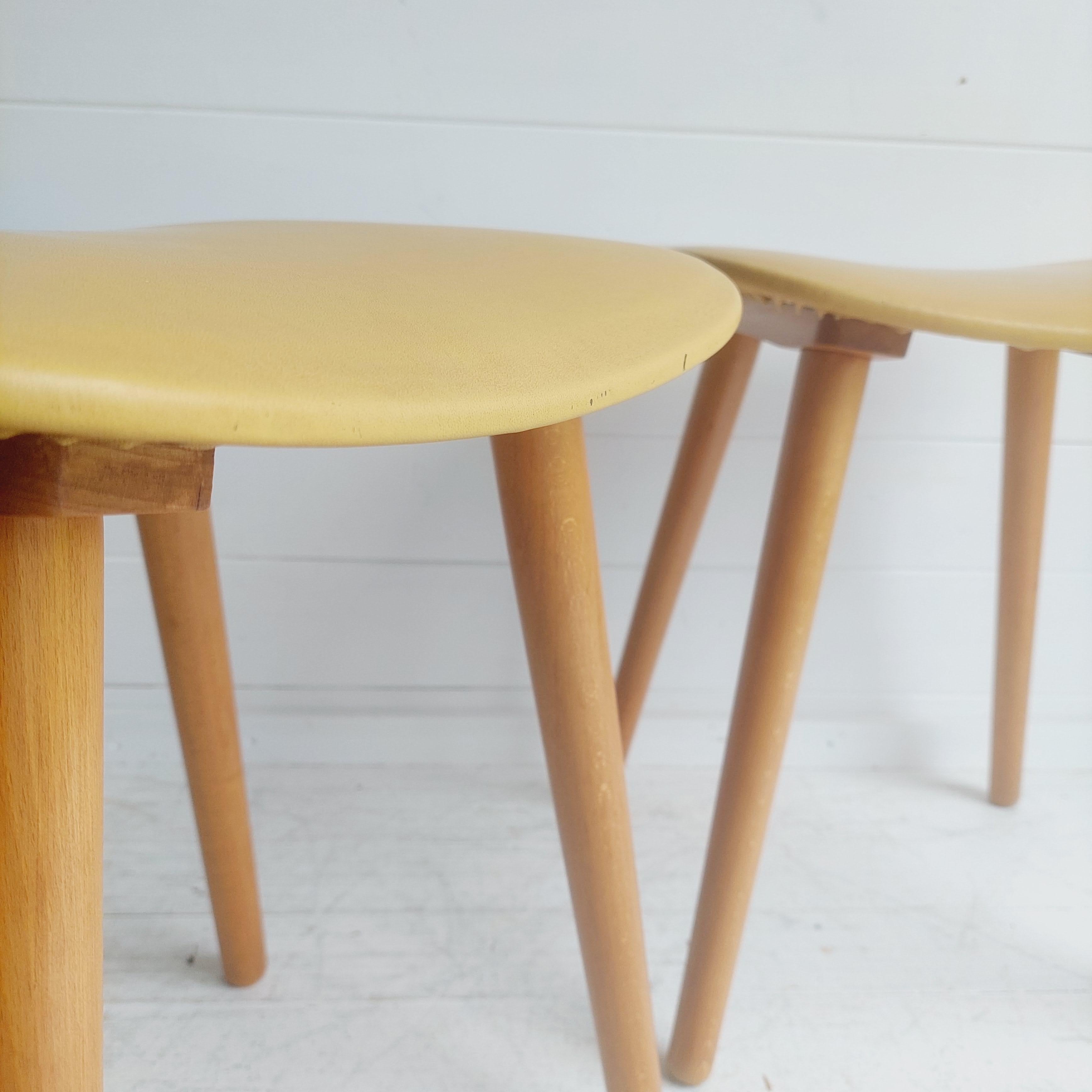 Midcentury Vintage Yellow Stools Footrests Scandinavian 50s For Sale at ...