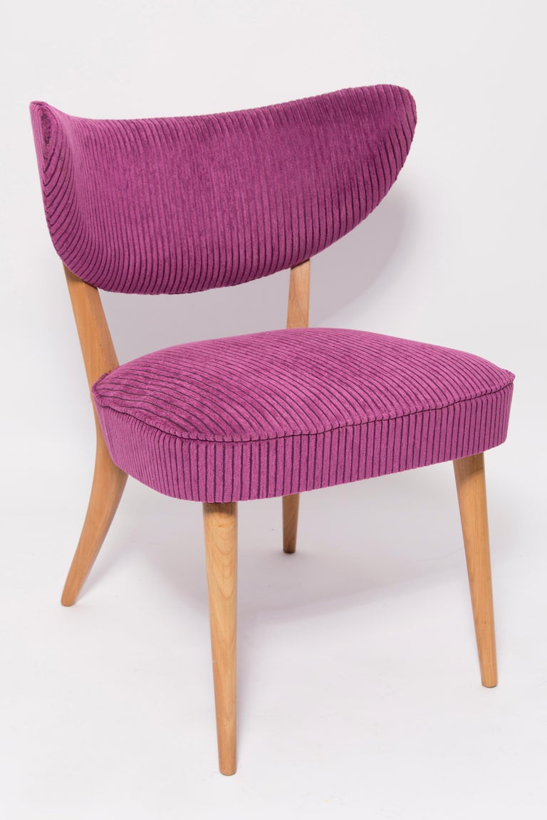 Mid Century Violet Velvet Club Chair, Europe, 1960s For Sale at 1stDibs
