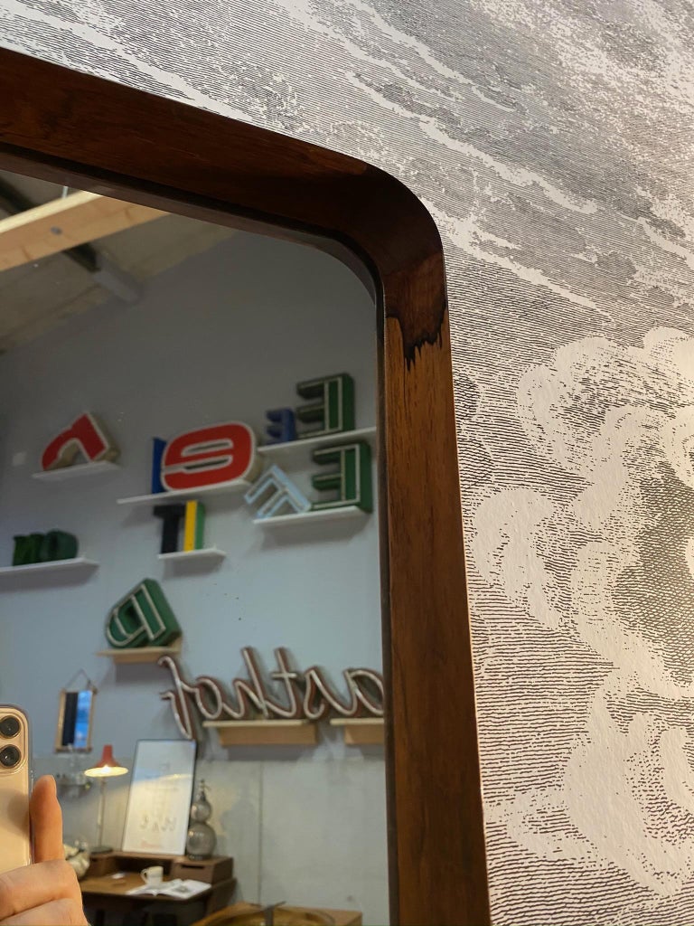 Midcentury Wall Hanging Mirror with Console Shelf by Th. Poss' Eftf ...