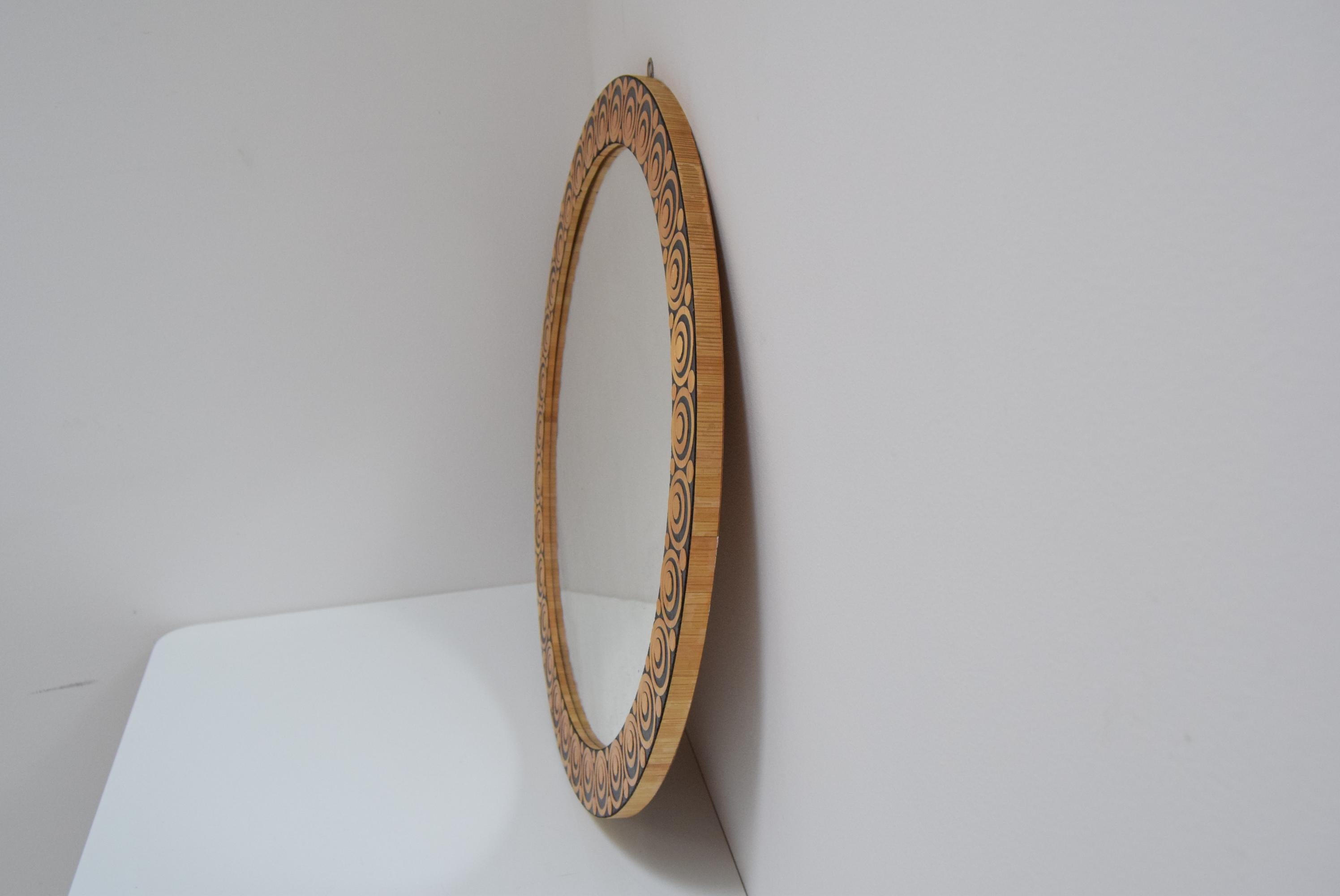 Mid-century Wall Round Mirror, 1976 For Sale at 1stDibs