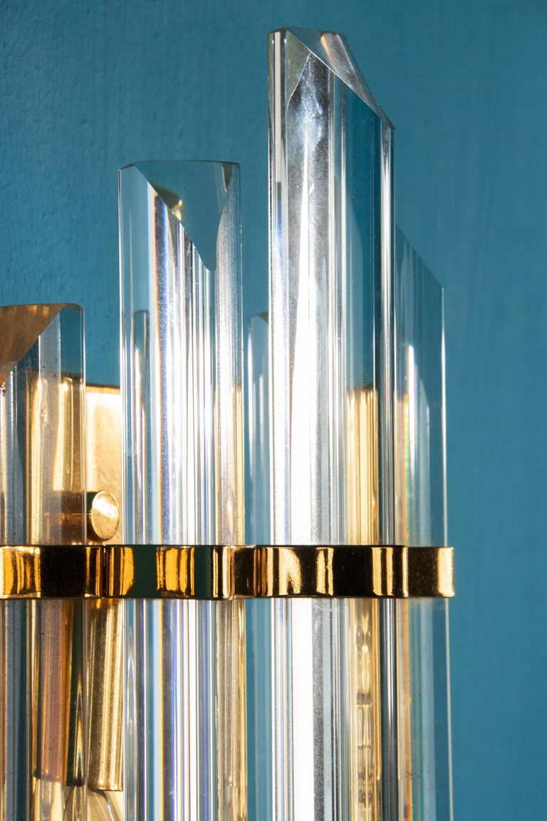 Mid-Century Wall Sconce with Murano Crystal Prism Glass Drops For Sale ...