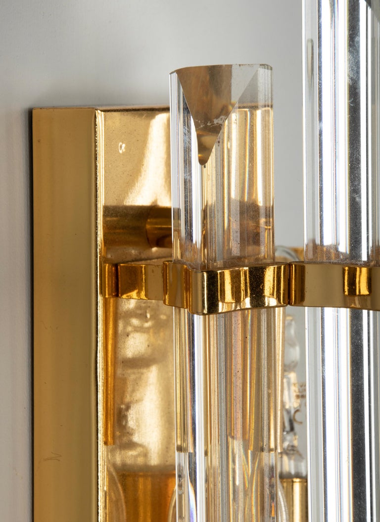 Mid-Century Wall Sconce with Murano Crystal Prism Glass Drops For Sale ...