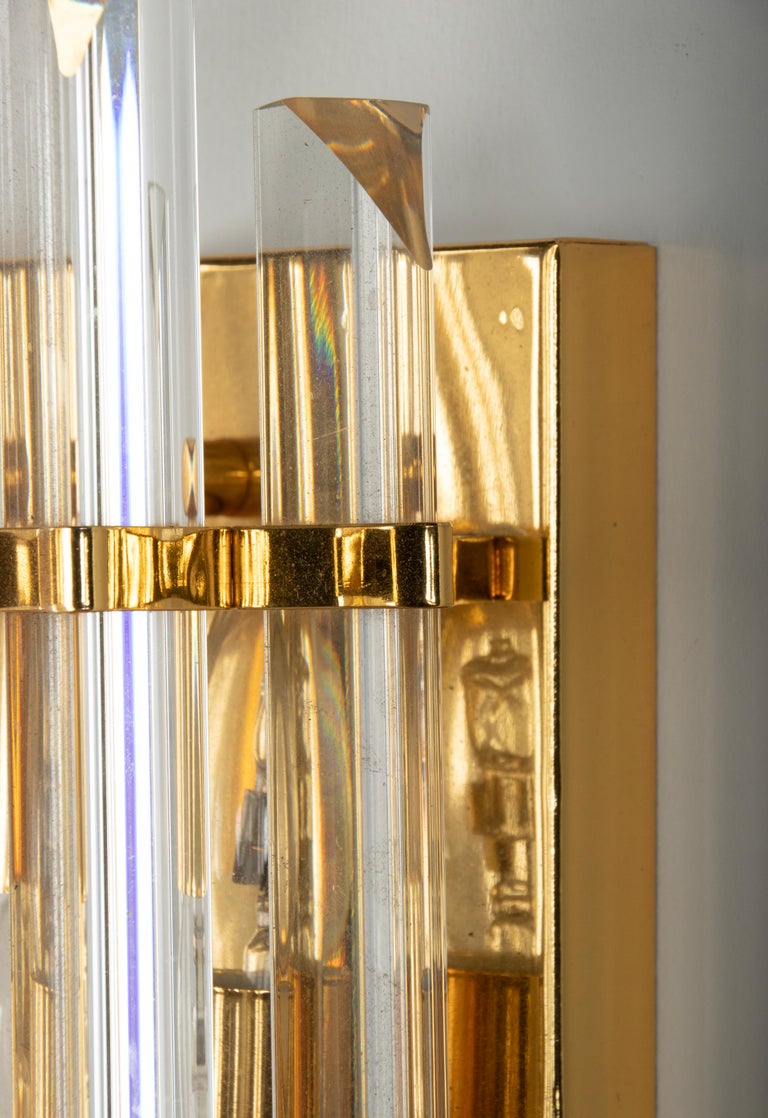 Mid-Century Wall Sconce with Murano Crystal Prism Glass Drops For Sale ...