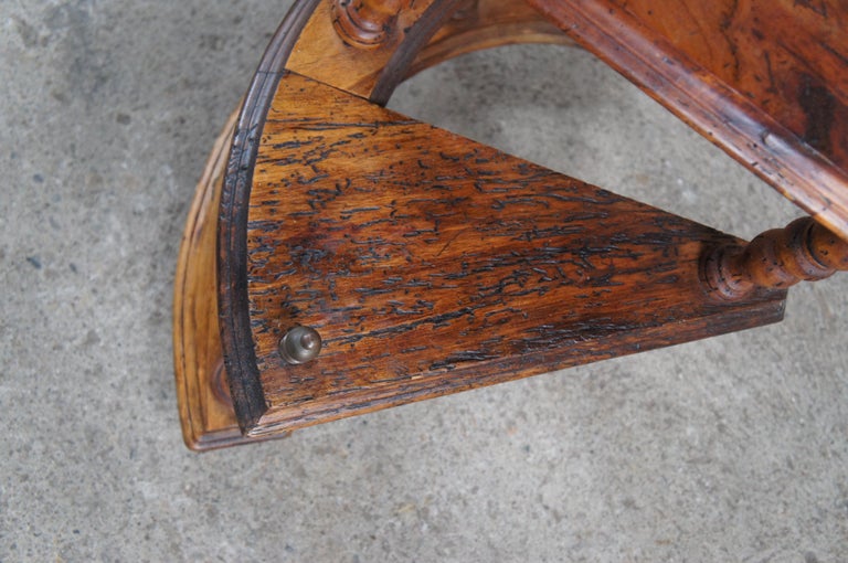 Mid Century Walnut 3 Tier Spiral Library Book Staircase Step Ladder ...