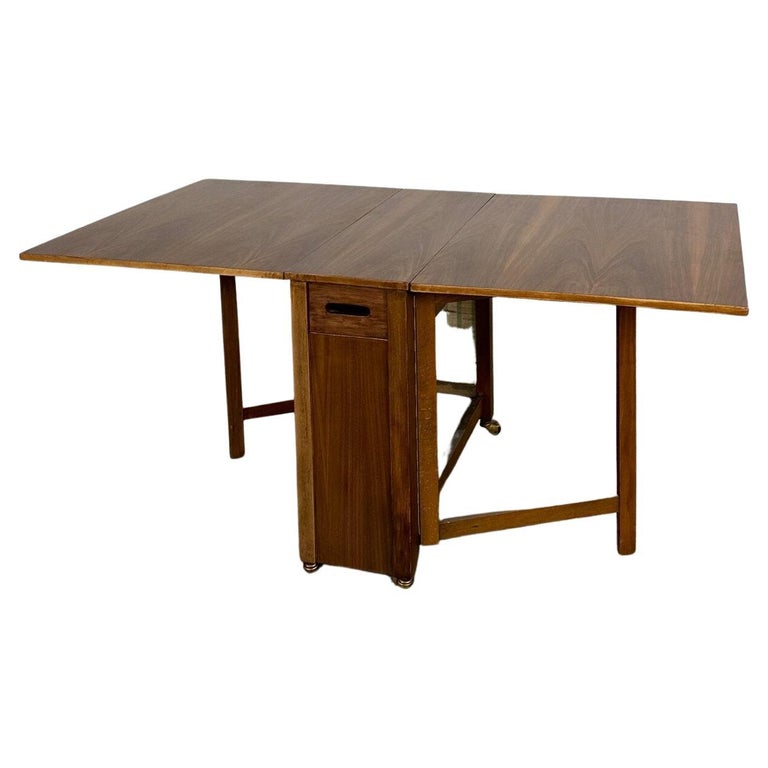 Mid Century Walnut Collapsable Table For Sale at 1stDibs