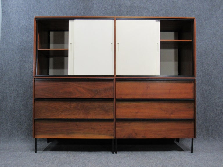 Midcentury Walnut Credenda / Cupboard Attrib D.R. Bates for Vista of ...
