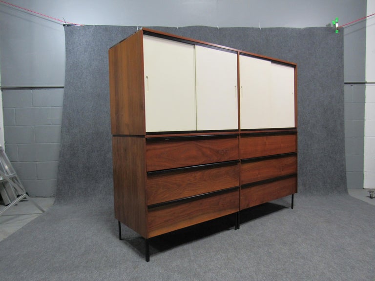 Midcentury Walnut Credenda / Cupboard Attrib D.R. Bates for Vista of ...