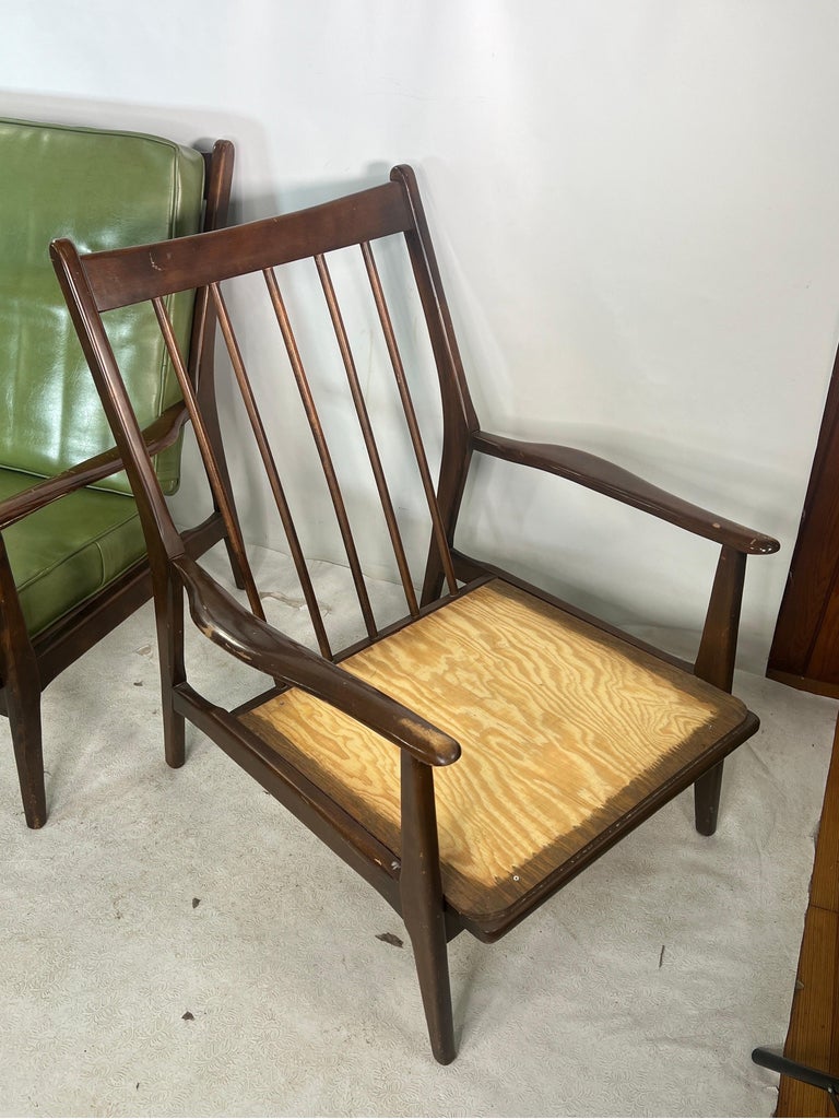 Midcentury Walnut Danish Style Lounge Chairs, a Pair For Sale at 1stDibs