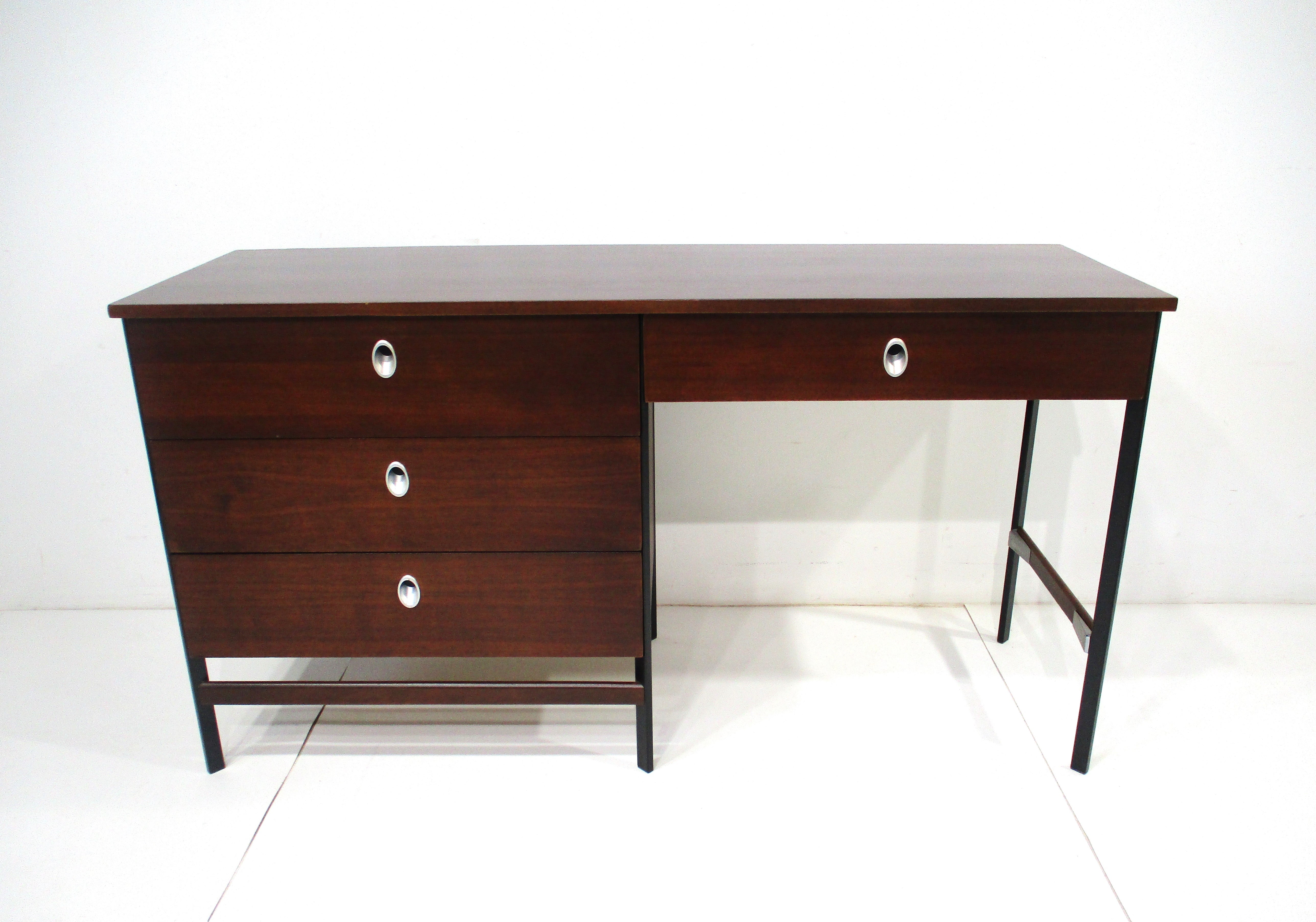 Mid Century Walnut Desk by Vista of California in the style of George ...