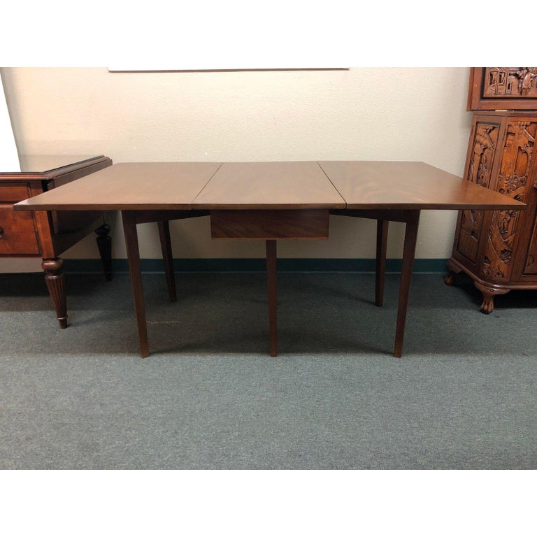 Midcentury Walnut Gate Leg Dining Table and Console For Sale at 1stDibs