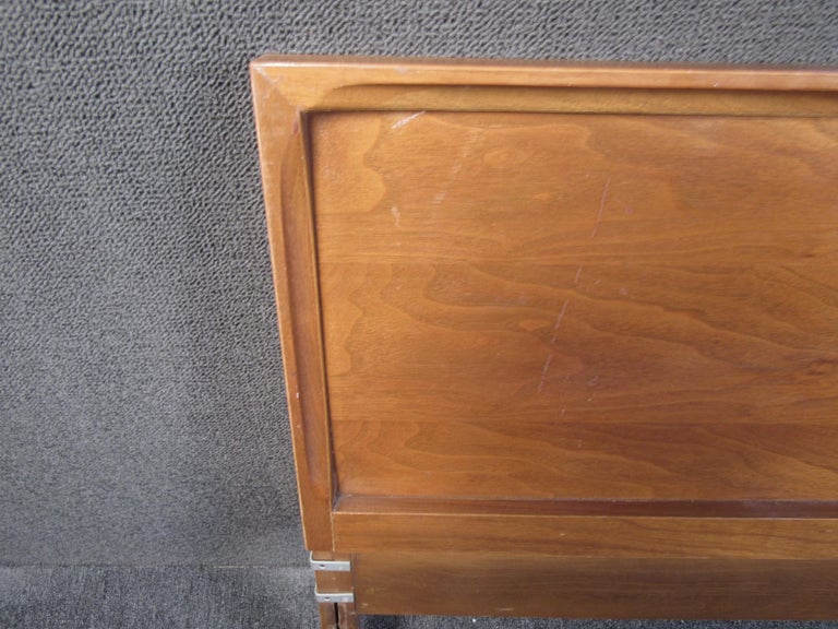 Midcentury Walnut Head Board For Sale at 1stDibs