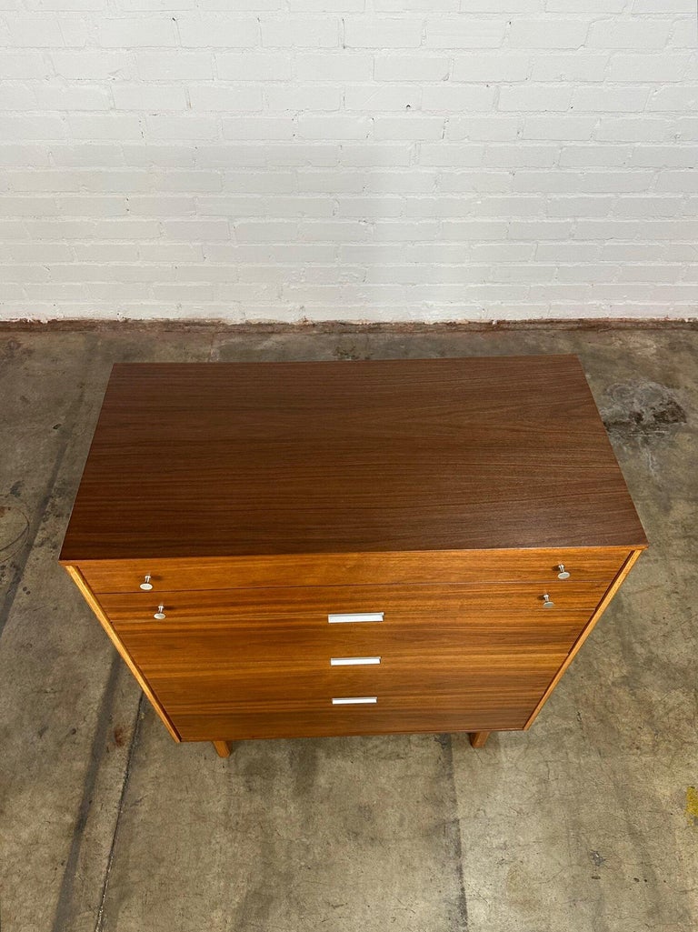 Midcentury Walnut Highboy Bassett For Sale at 1stDibs