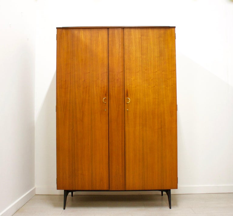 Midcentury Walnut Italian Influenced Ladies Wardrobe by Meredew, 1960s ...
