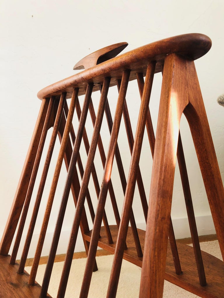 Mid-Century Walnut Magazine Rack by Arthur Umanoff at 1stDibs