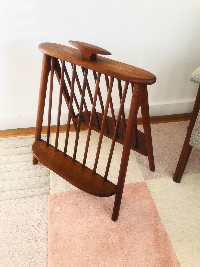 Mid-Century Walnut Magazine Rack by Arthur Umanoff at 1stDibs